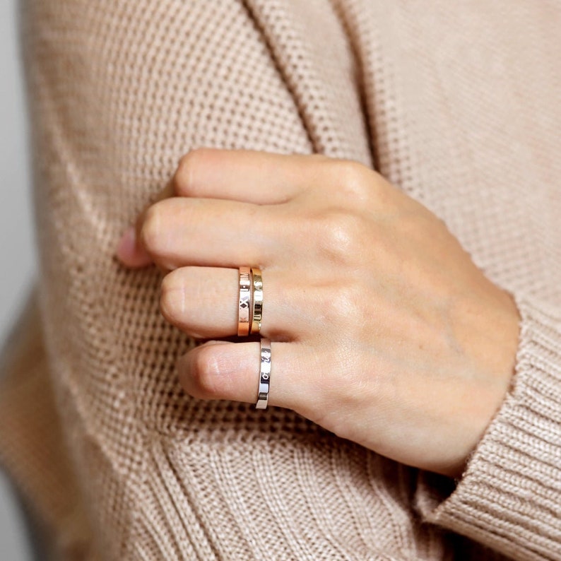 Engraved Rings for Women Handmade Jewelry Rings Personalized - Etsy