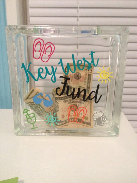 Glass Block Bank Bank Vacation Fund Child's Bank | Etsy