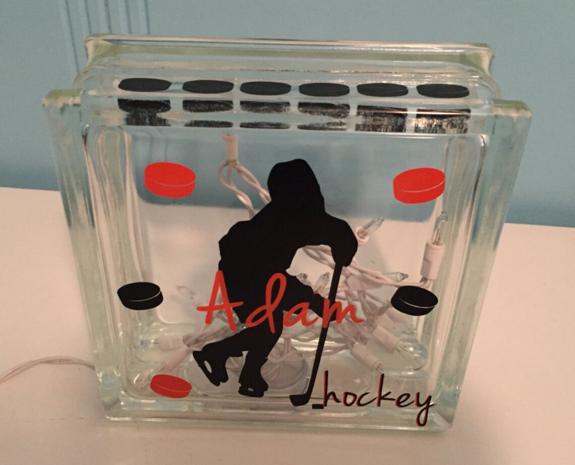Glass Block Hockey Glass Block Hockey Block Hockey Player - Etsy
