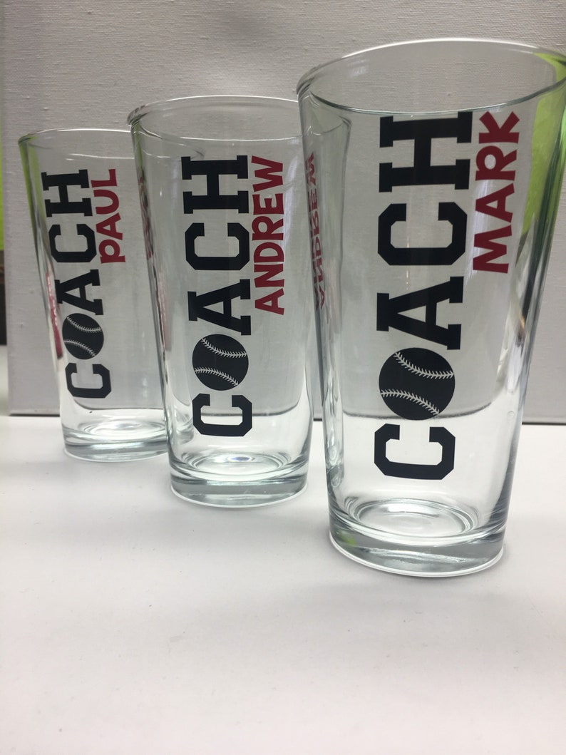COACH PINT GLASS - Baseball Coach Beer Glass - Basketball Coach Beer ...