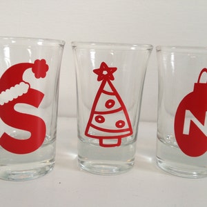 Christmas Shot Glasses - Set of 5 - Santa Shot Glasses - Shot Glasses ...