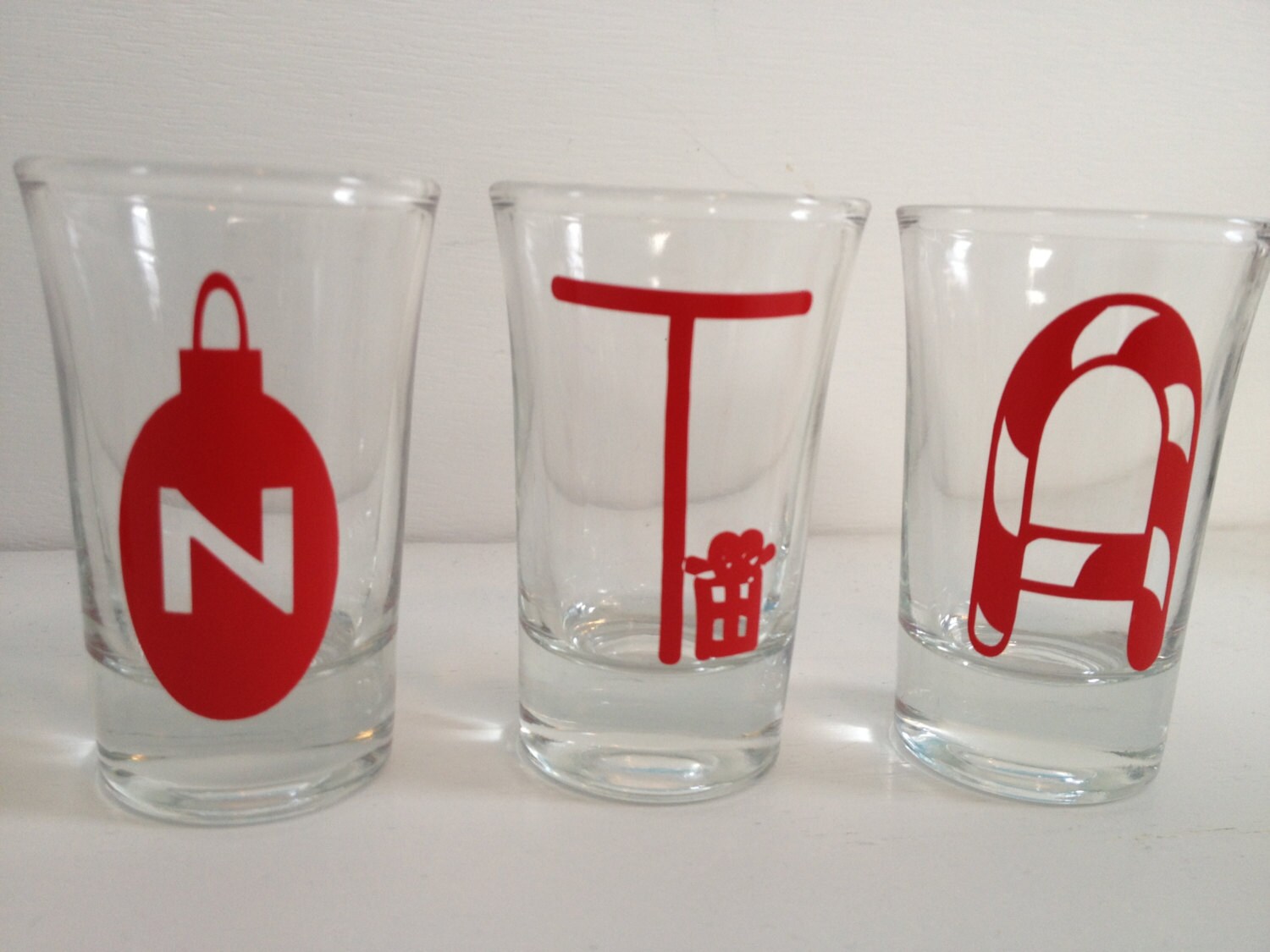 Christmas Shot Glasses - Set of 5 - Santa Shot Glasses - Shot Glasses ...
