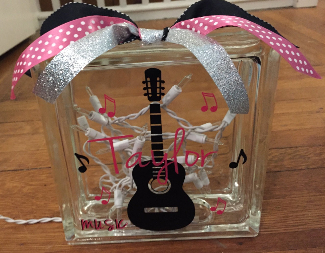 Glass Block Music Glass Block Guitar Glass Block Lit up | Etsy