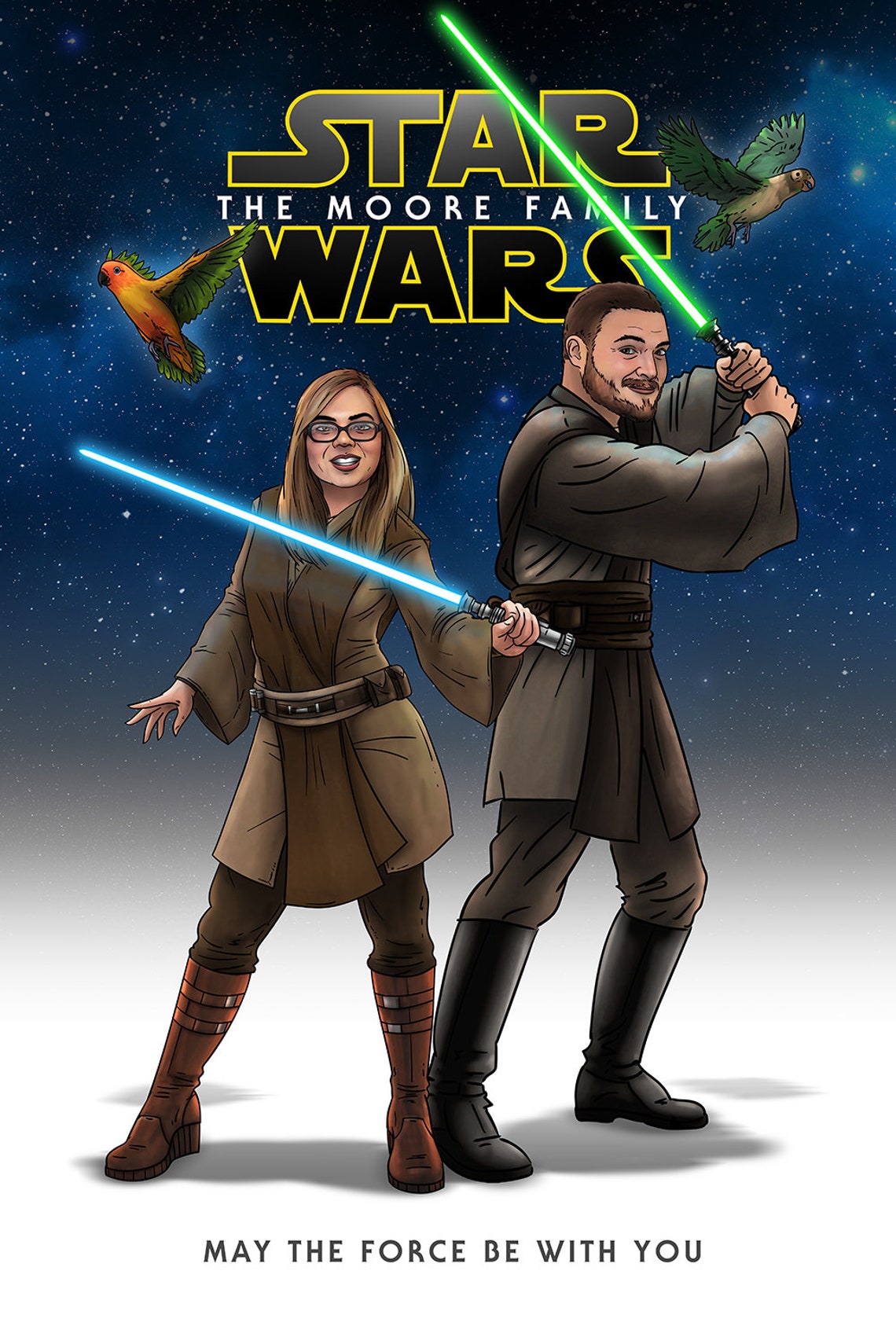 STAR WARS JEDI Custom Portrait Star Wars Prequel Custom - Etsy