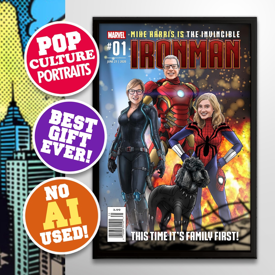 Custom Superhero COMIC BOOK COVER Portrait: Personalized Illustration ...