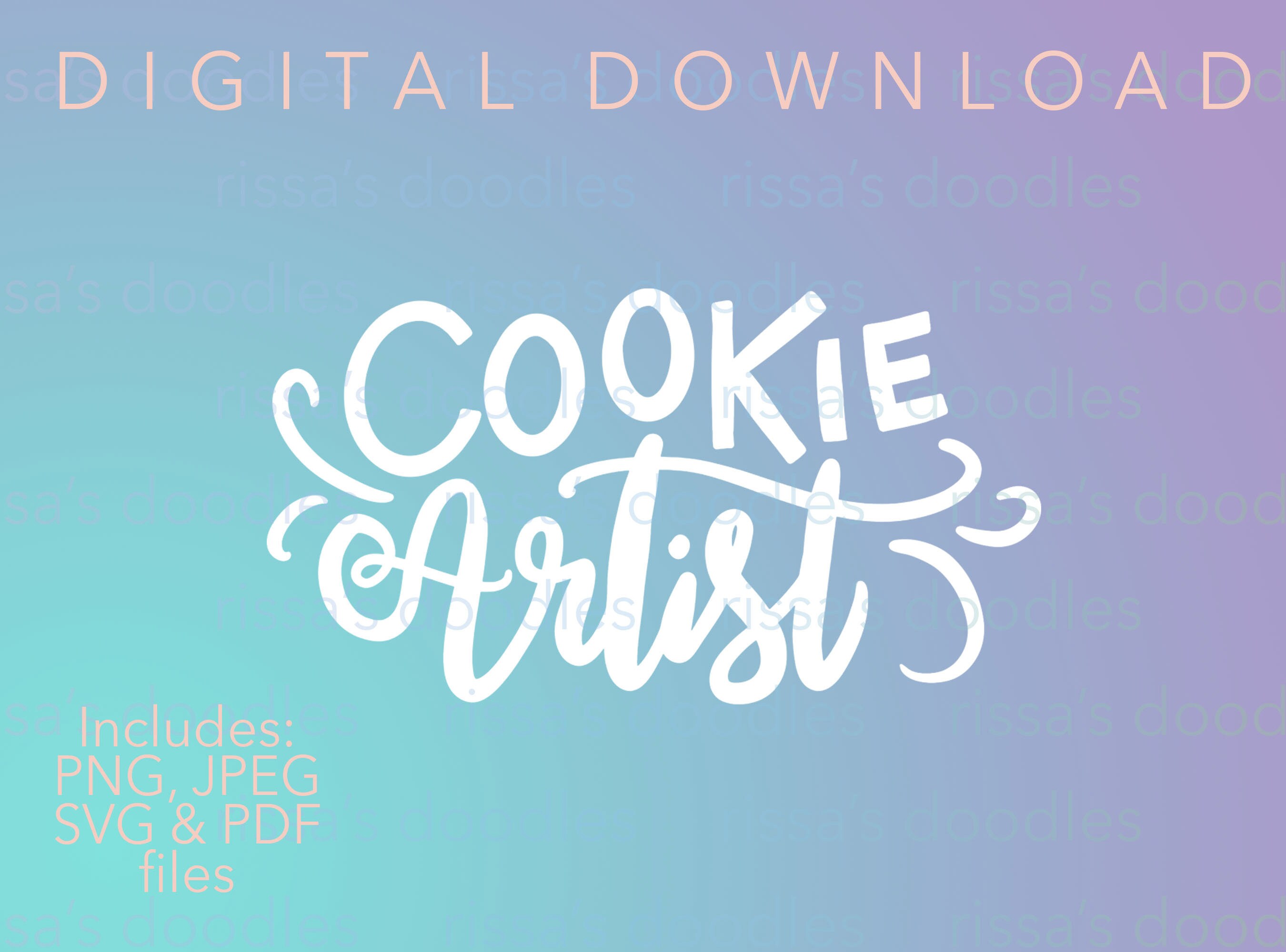 Cookie Artist, Sugar Cookies, Royal Icing Decorator, Svg Cut File ...