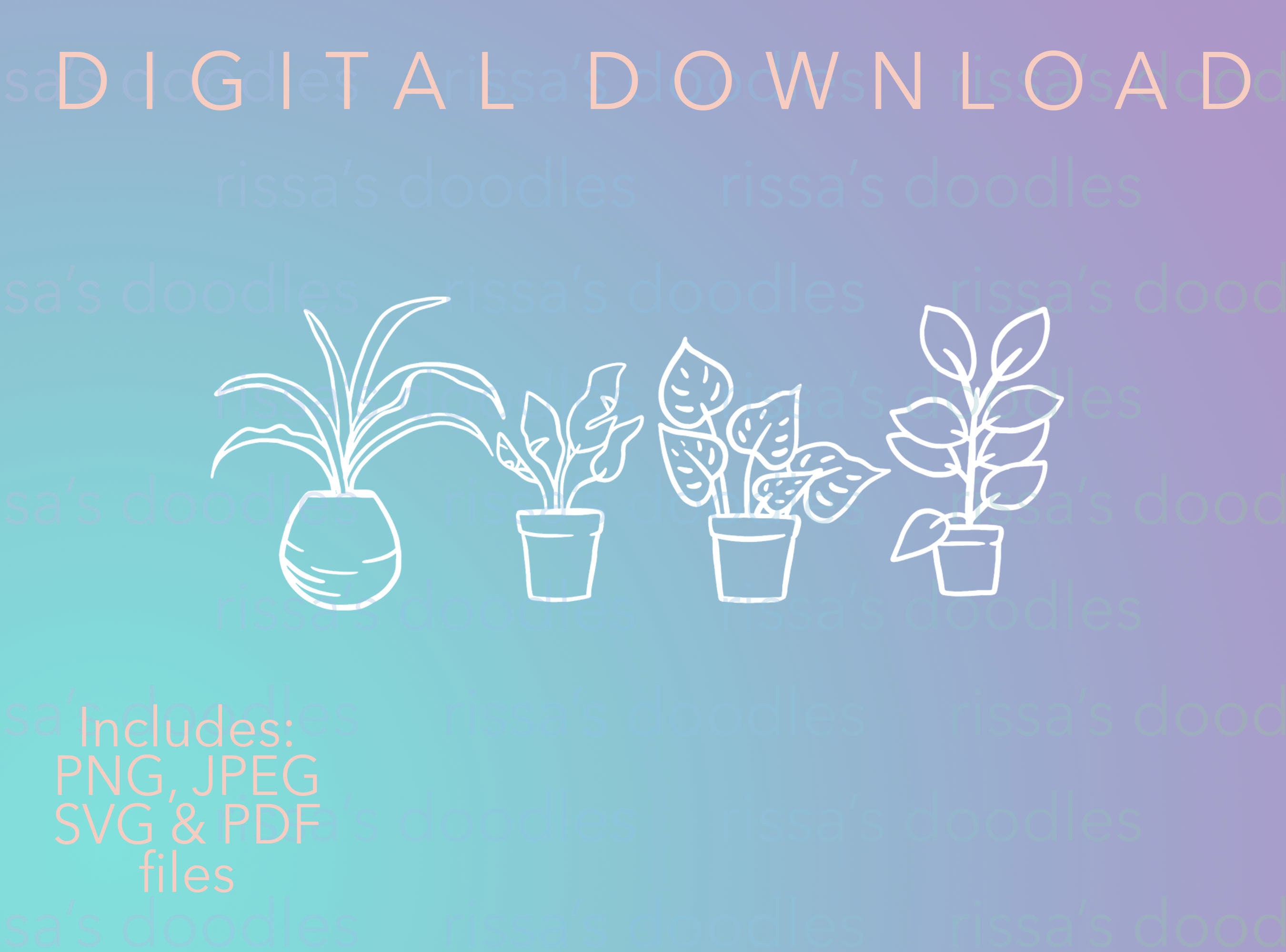 Potted Plants Indoor House Plant Svg Cut File, Silhouette Cut File ...