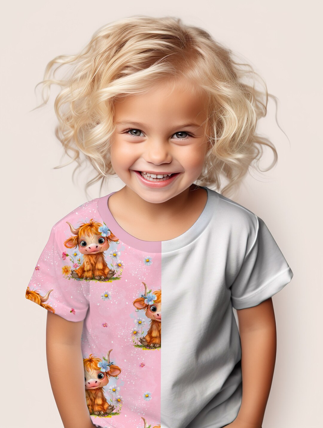 Girls Shirt Mock-up, Photoshop Mockup, Procreate Mockup, Realistic Kids ...