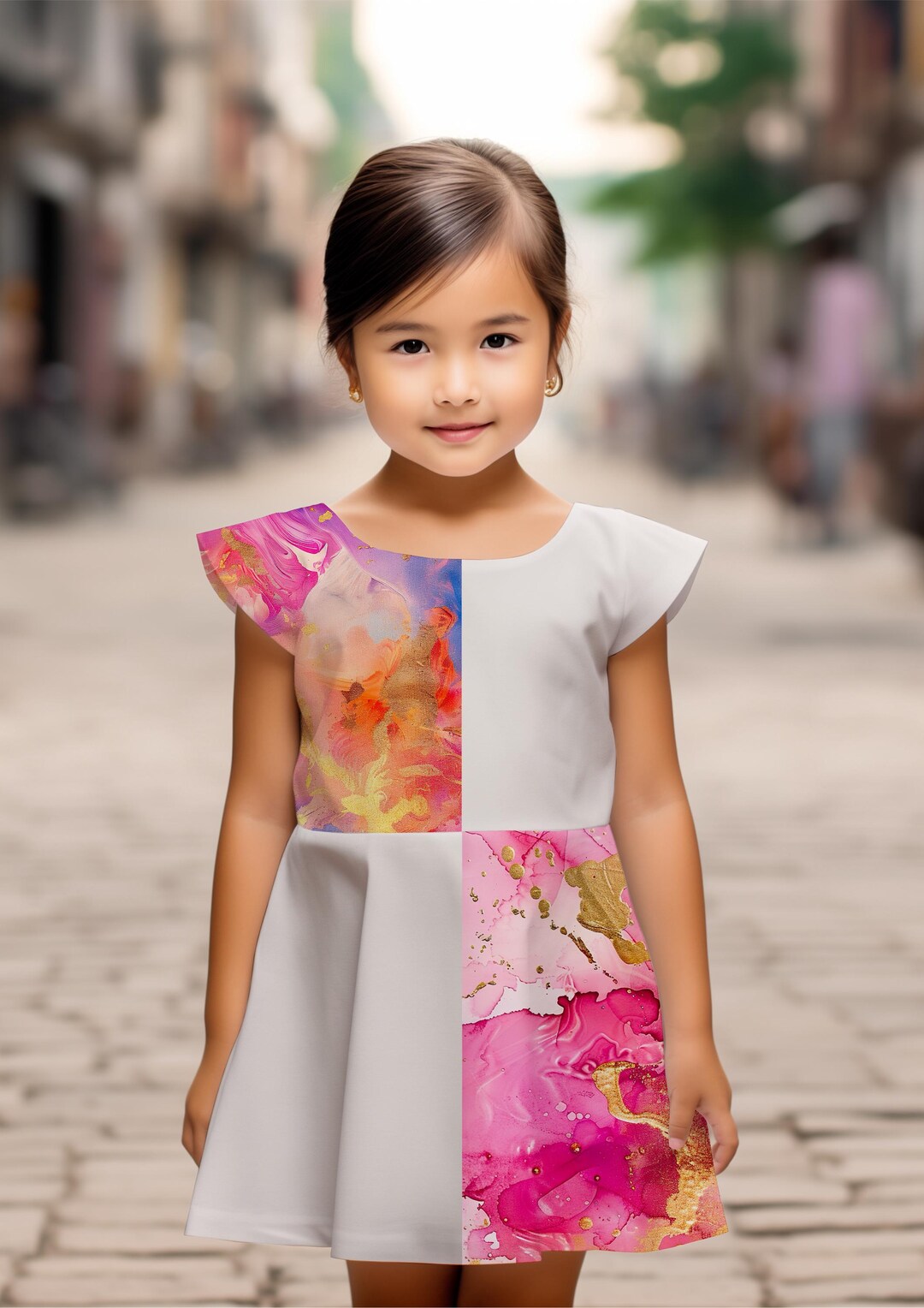 Girl Dress Mockup, Photoshop Mockup, Procreate Mockup, Realistic Kids ...