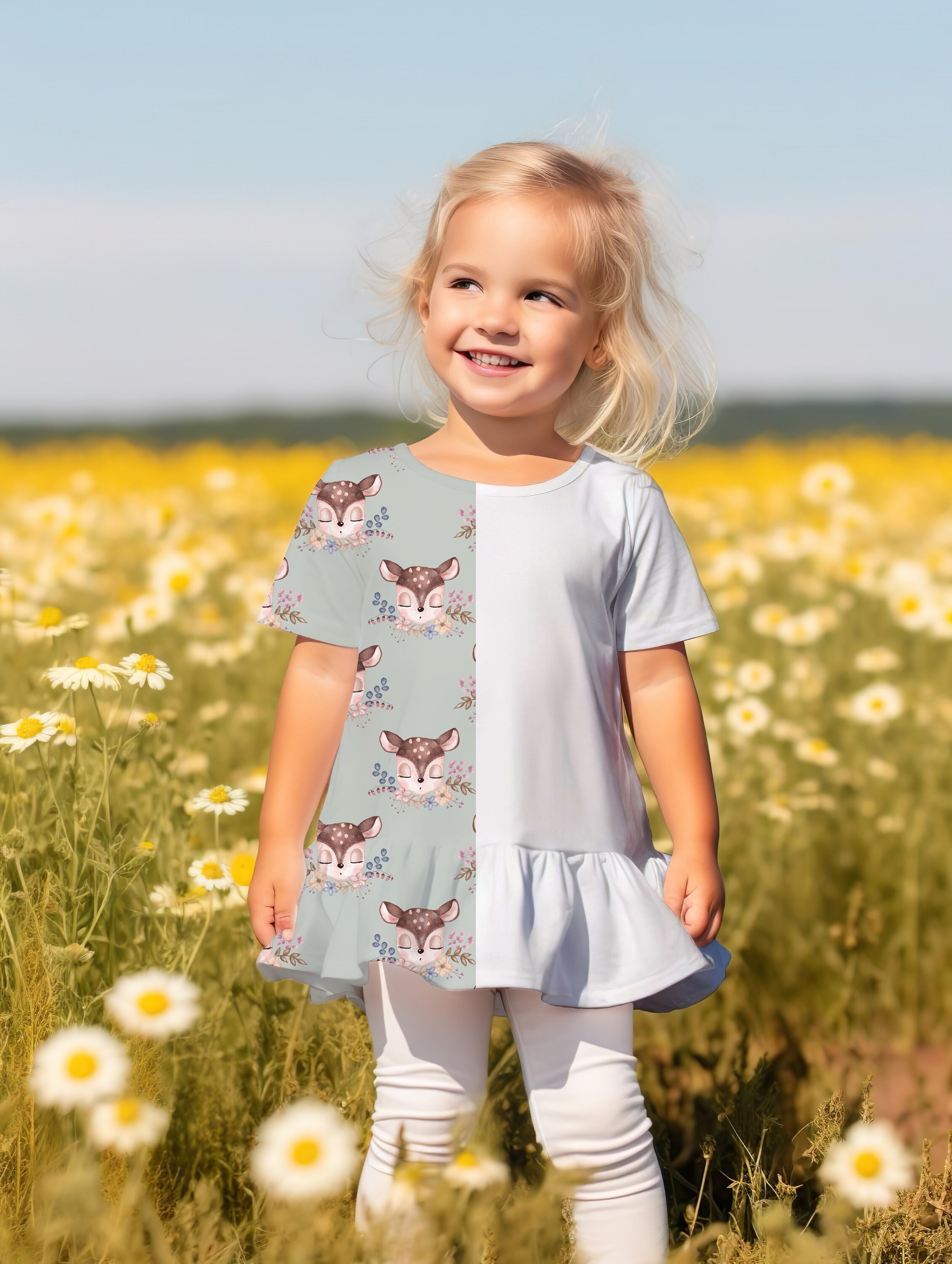 Girls Dress Mockup, Photoshop Mockup, Procreate Mockup, Realistic Kids ...