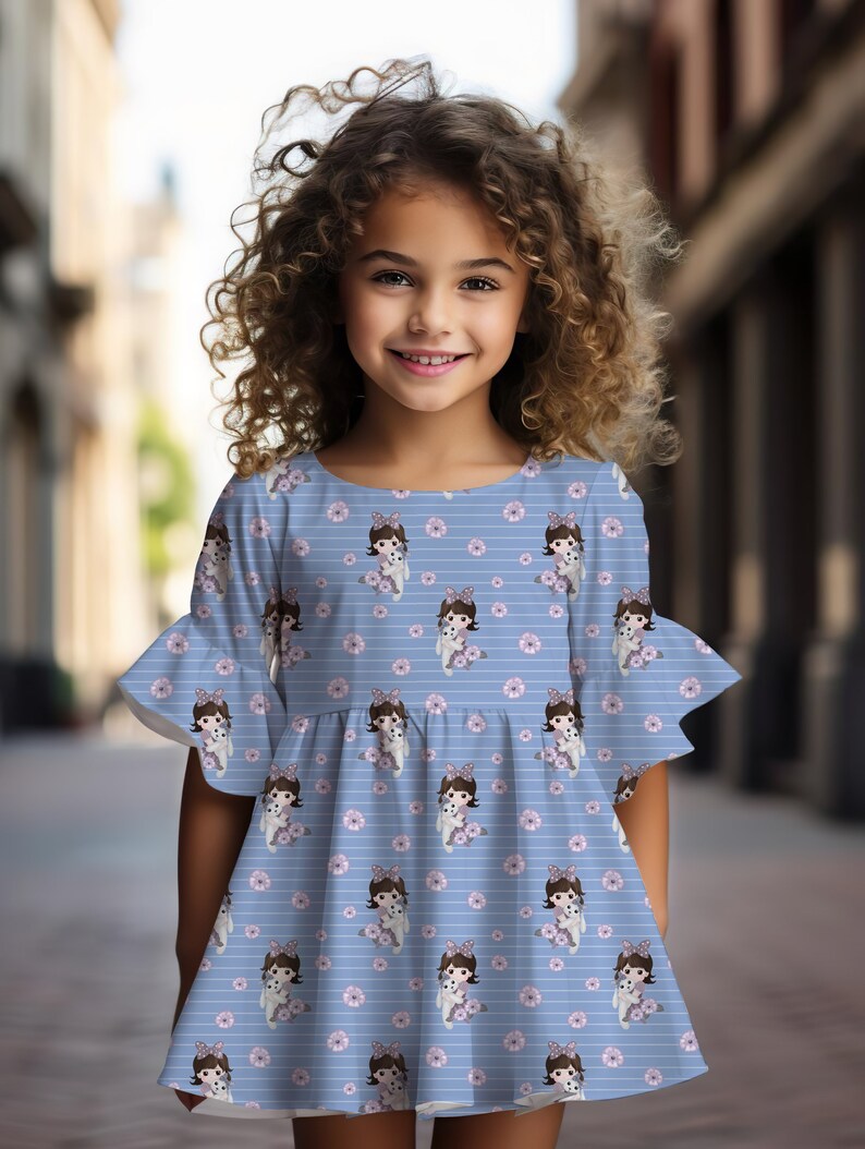Girls Dress Mockup, Photoshop Mockup, Procreate Mockup, Realistic Kids ...