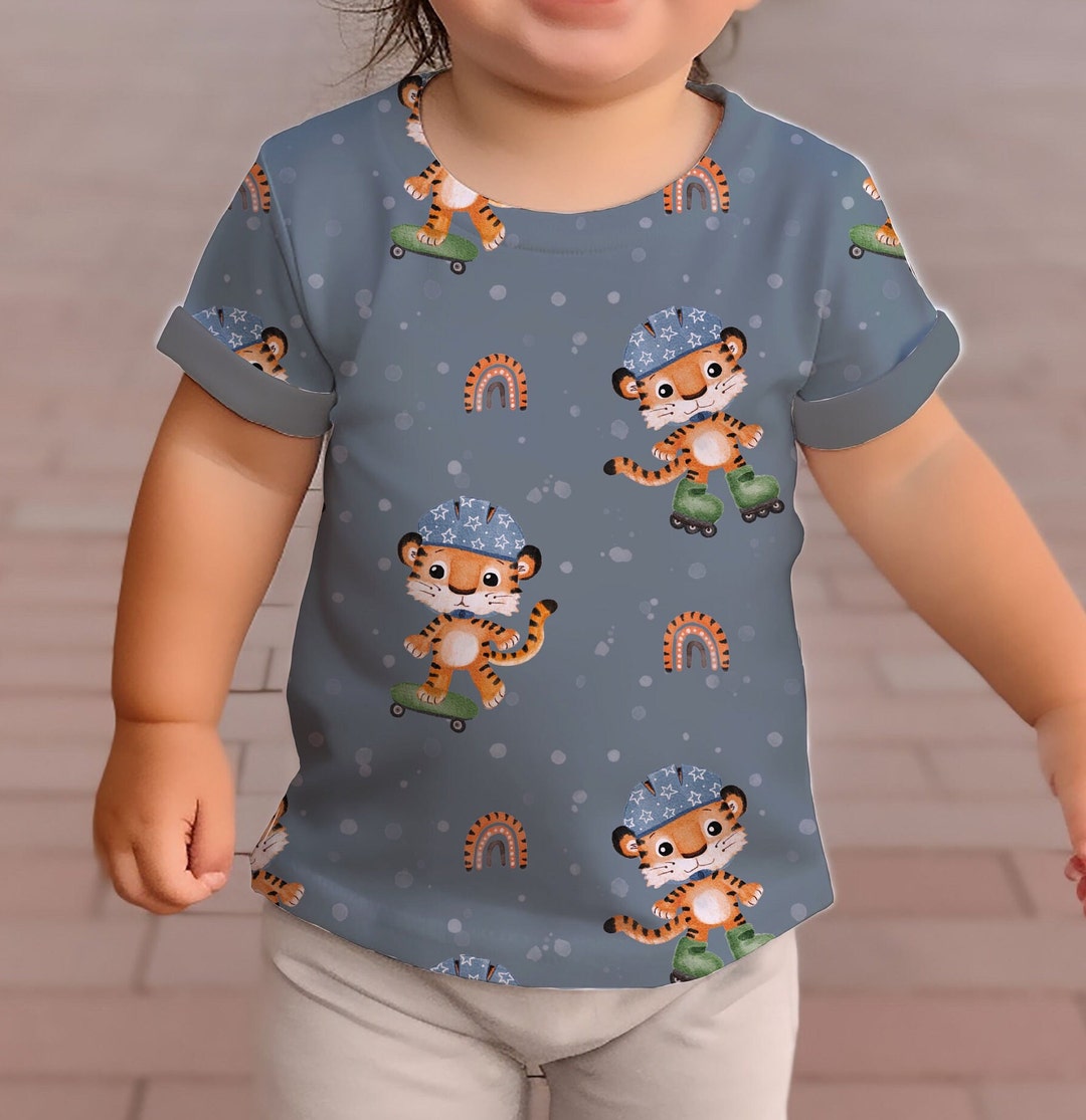Cute Tiger Fabric Design, Children, Cute, Skater, Seamless Pattern ...