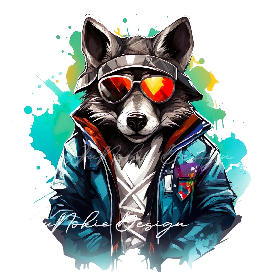 Cool Graffiti Wolf Dog Clipart,300 Dpi,hip Hop PNG, Printable,no ...