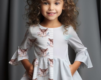 Girl Dress Mockup, Photoshop Mockup, Procreate Mockup, Realistic Kids ...