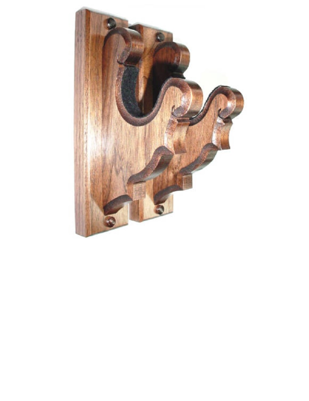 Walnut Wooden Wall Gun Rack Hangers Rifle Double Barrel - Etsy