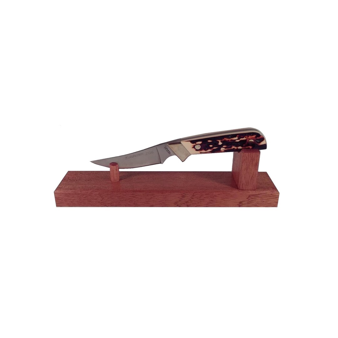 Mahogany Wood Knife Stand Display for Hunting Pocket or Collectible ...