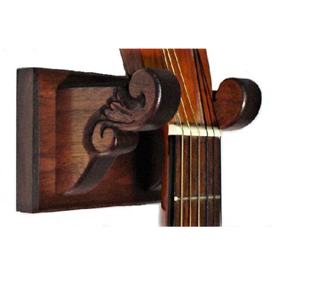 Hand Carved Walnut Wood Banjo Hanger Classy Wall Mount Display - Etsy