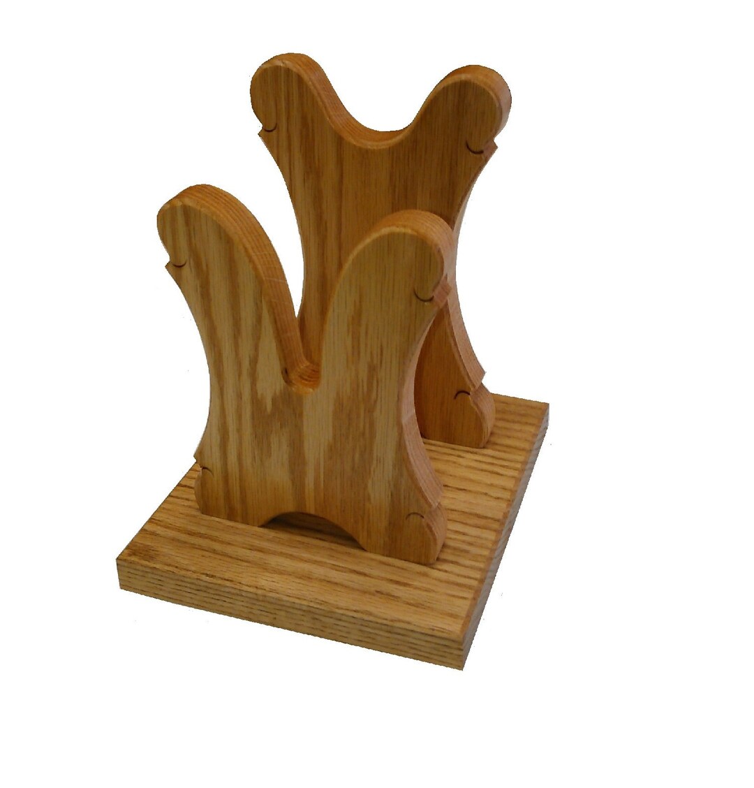 Oak Wooden Gun Stand Display for Rifle Shotgun Lever or Double Barrels ...