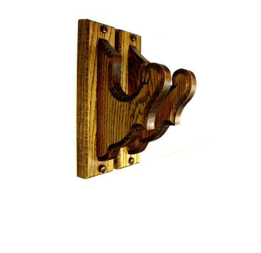 Oak Wooden Gun Rack Hangers Rifle Shotgun Classical Wall Mount Display ...