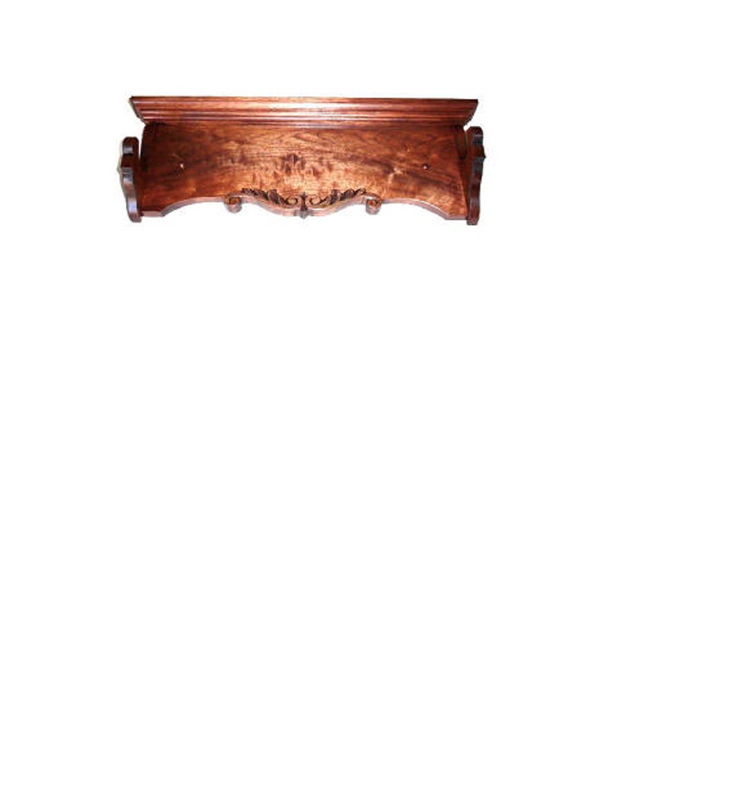 Hand Carved Walnut Wooden Gun Rack Antique Rifle Shotgun Heritage Wall ...