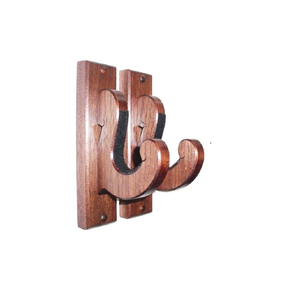 Walnut Wooden Gun Rack Hangers Rifle Shotgun Sword Scroll Wall Display ...