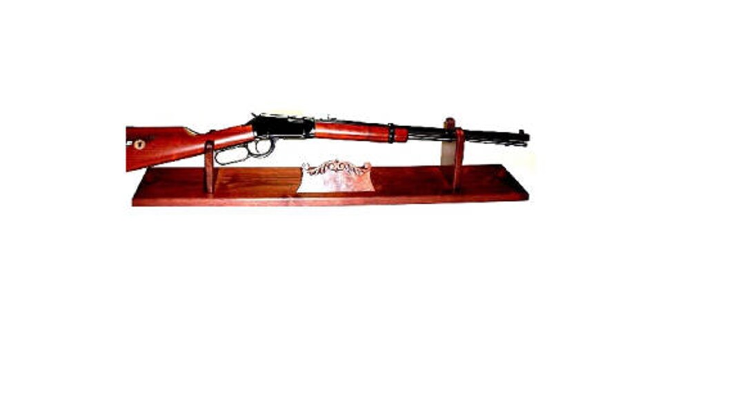 Walnut Wooden Gun Stand Antique Rifle Shotgun Presentation Rack Display ...