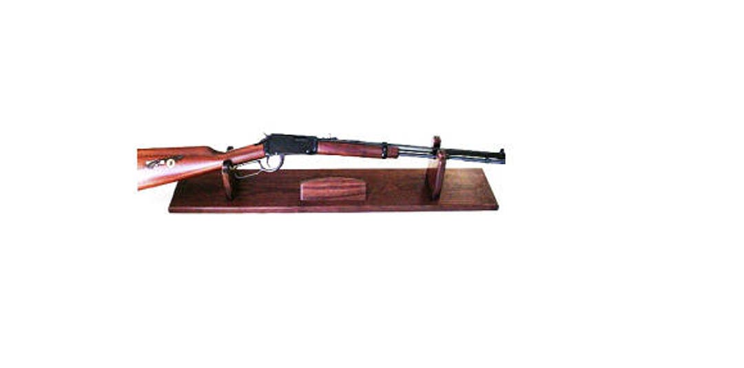 Walnut Wooden Gun Stand Antique Rifle Shotgun Rack Presentation Display ...