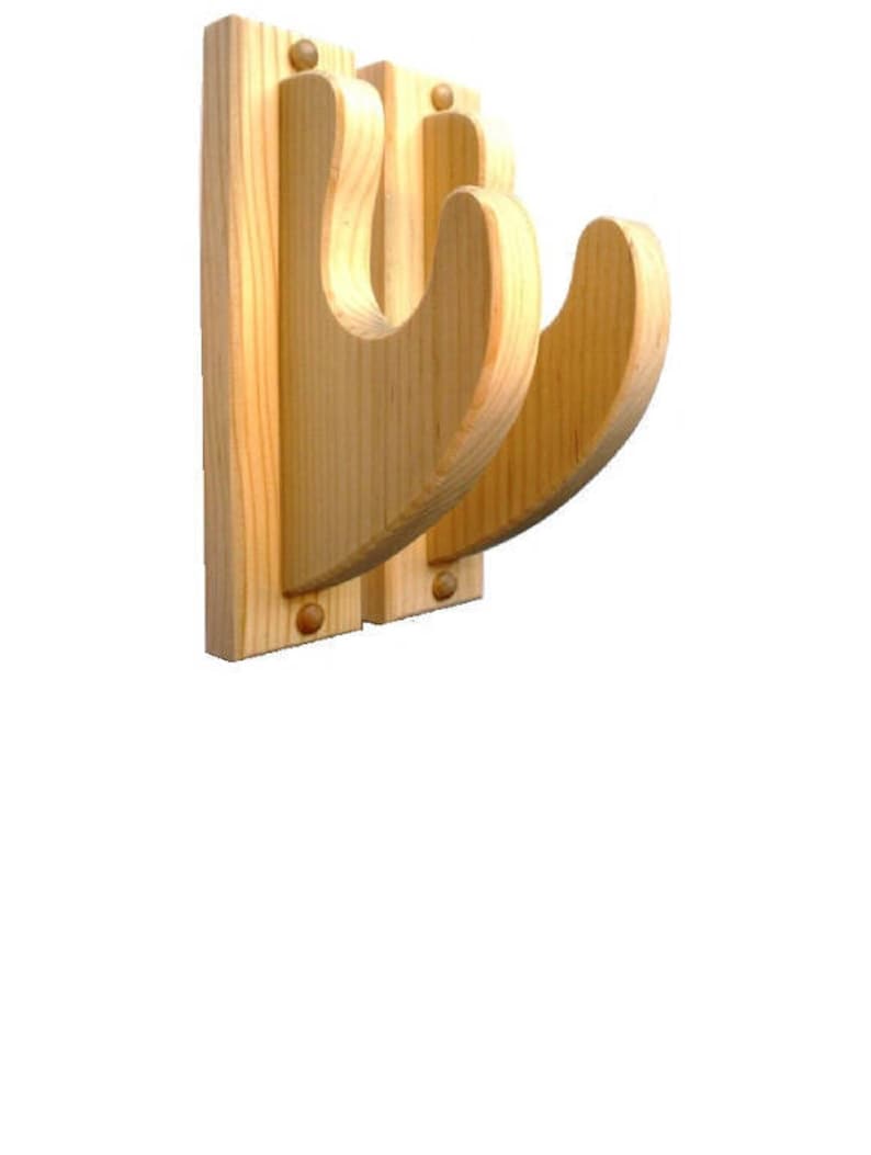 Pine Wooden Fishing Pole Rack Rod Rests Speargun Holder Display Wall ...