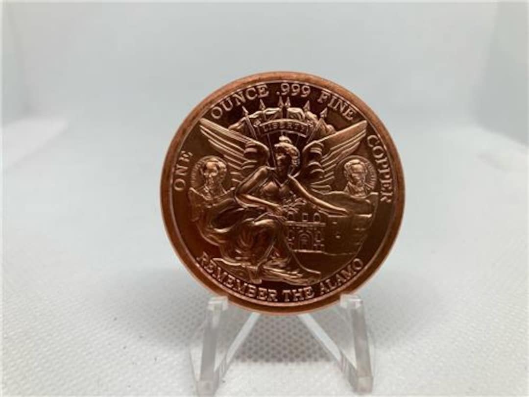 1 Oz Copper Round Collectible Coin Texas Centennial (remember the Alamo ...