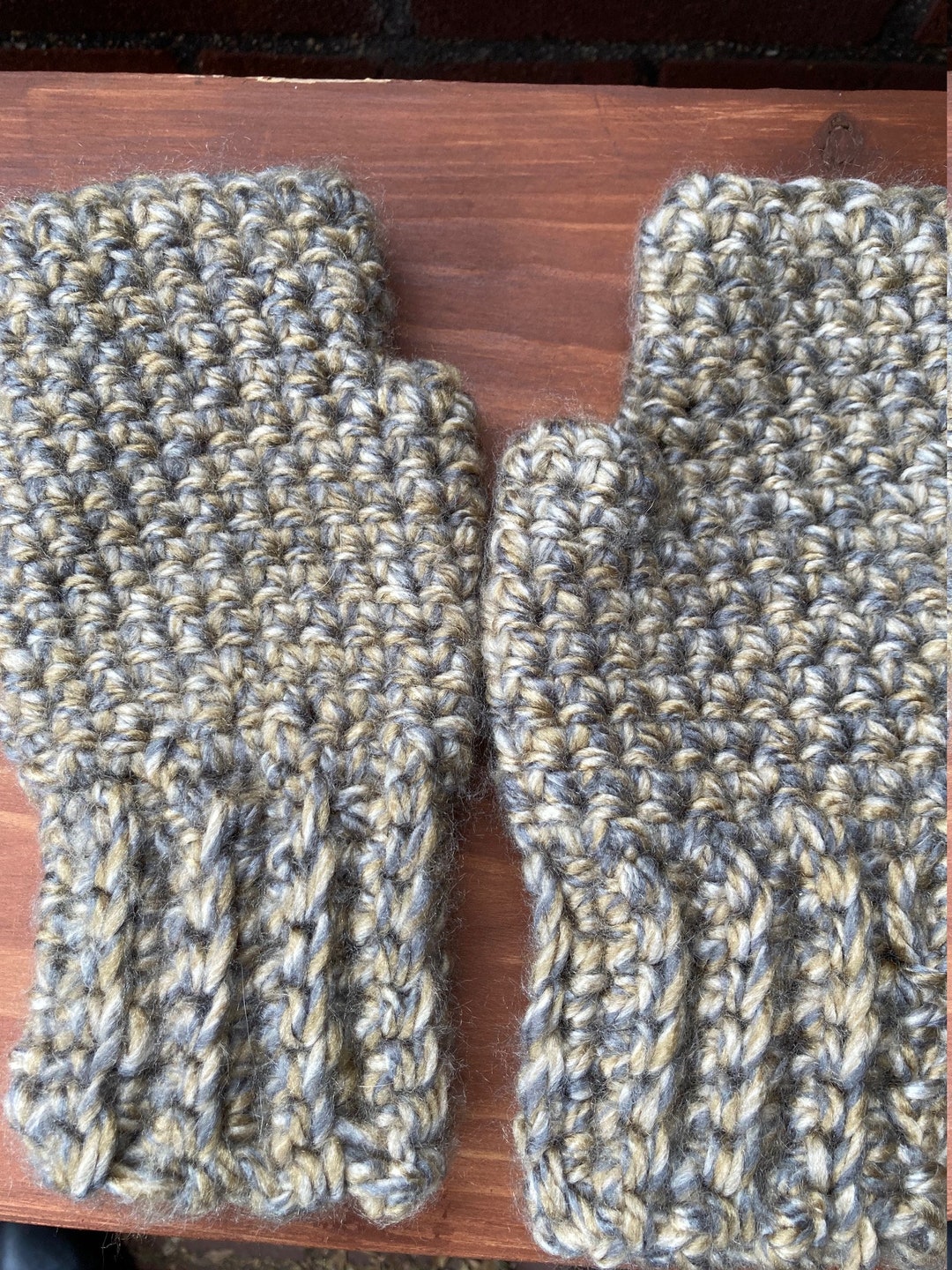 Handmade Crocheted Fingerless Mittens, Texting Mittens ,typing Mittens ...