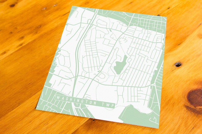 Washington Township NJ Map Art Print Your Choice of Size - Etsy