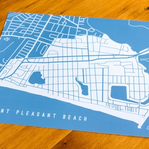 Point Pleasant Beach, NJ - Map Art Print - Your Choice of Size & Color ...