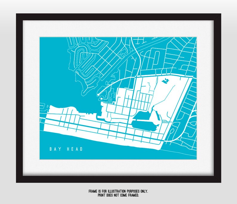 Bay Head NJ Map Art Print Your Choice of Size & Color - Etsy