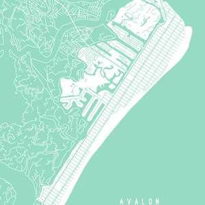 Avalon, NJ Map Art Print Your Choice of Size & Color - Etsy