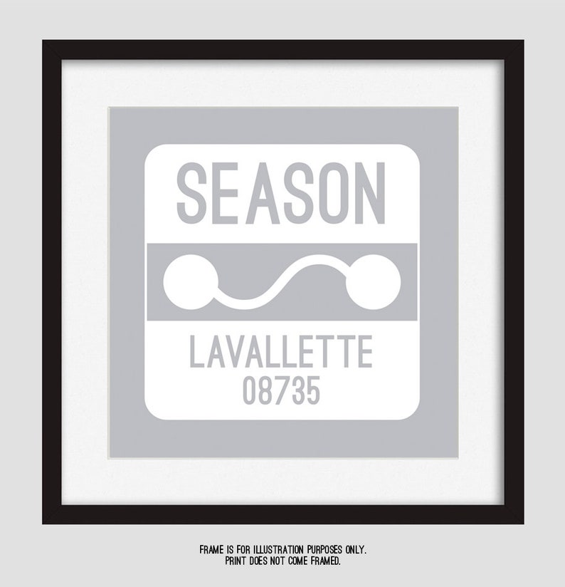 Lavallette, NJ Beach Badge Art Print Your Choice of Size & Color - Etsy