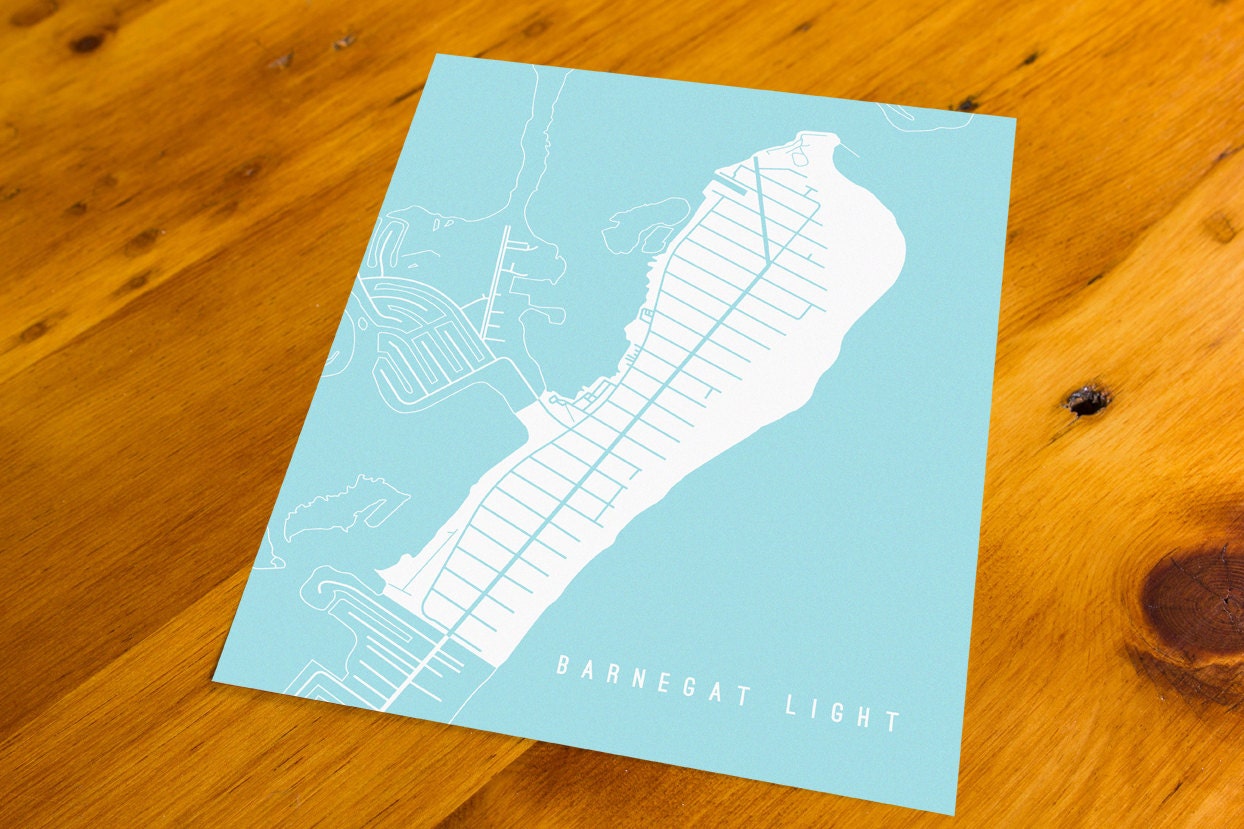 Barnegat Light NJ Map Art Print Your Choice of Size & - Etsy