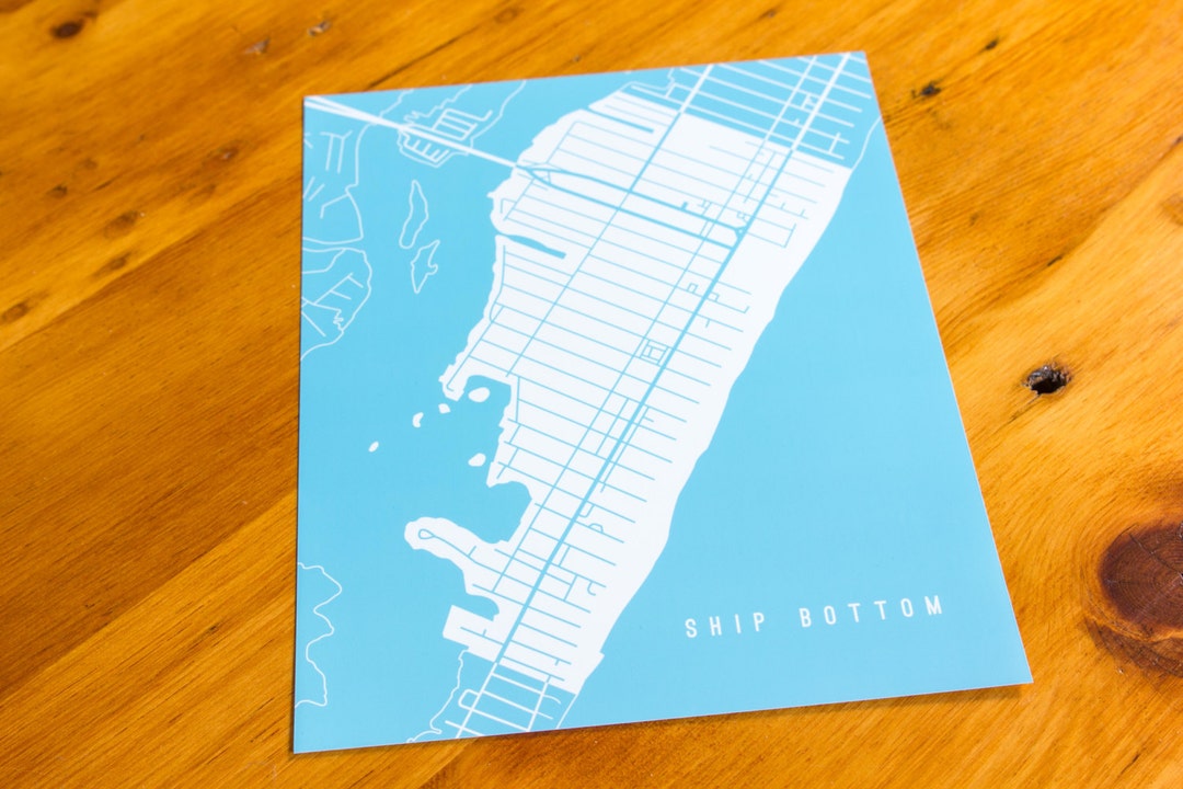 Ship Bottom, NJ Map Art Print Your Choice of Size & Color - Etsy