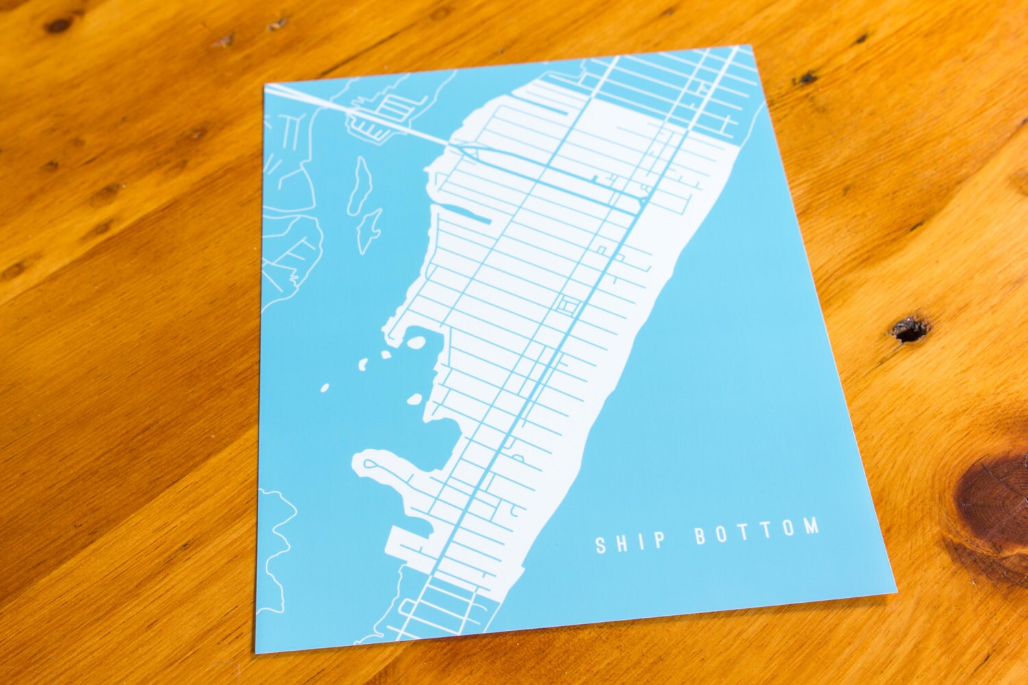 Ship Bottom NJ Map Art Print Your Choice of Size & Color - Etsy