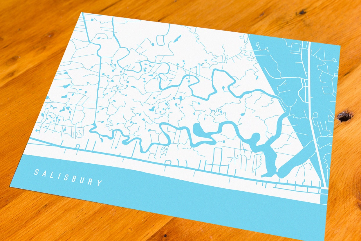 Salisbury MA Map Art Print Your Choice of Size & Color - Etsy