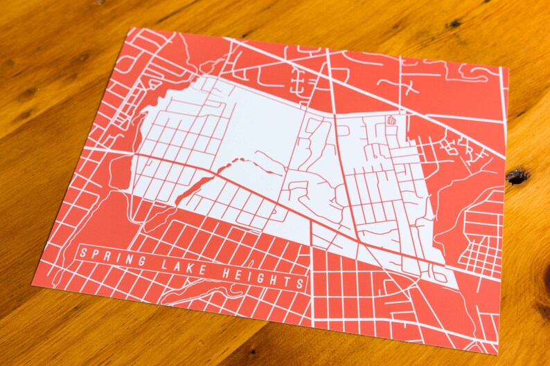 Spring Lake Heights, NJ Map Art Print Your Choice of Size & Color - Etsy