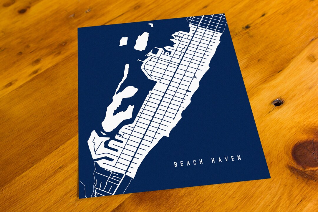 Beach Haven, NJ - Map Art Print - Your Choice of Size & Color! - Etsy