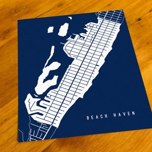 Beach Haven, NJ - Map Art Print - Your Choice of Size & Color! - Etsy