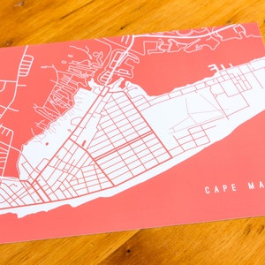 Cape May, NJ - Map Art Print - Your Choice of Size & Color! - Etsy