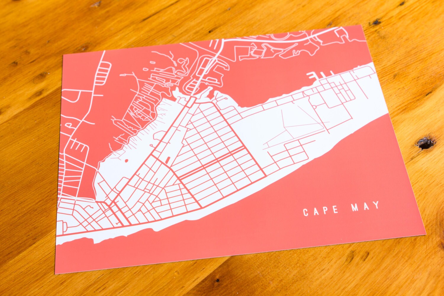 Cape May, NJ Map Art Print Your Choice of Size & Color - Etsy