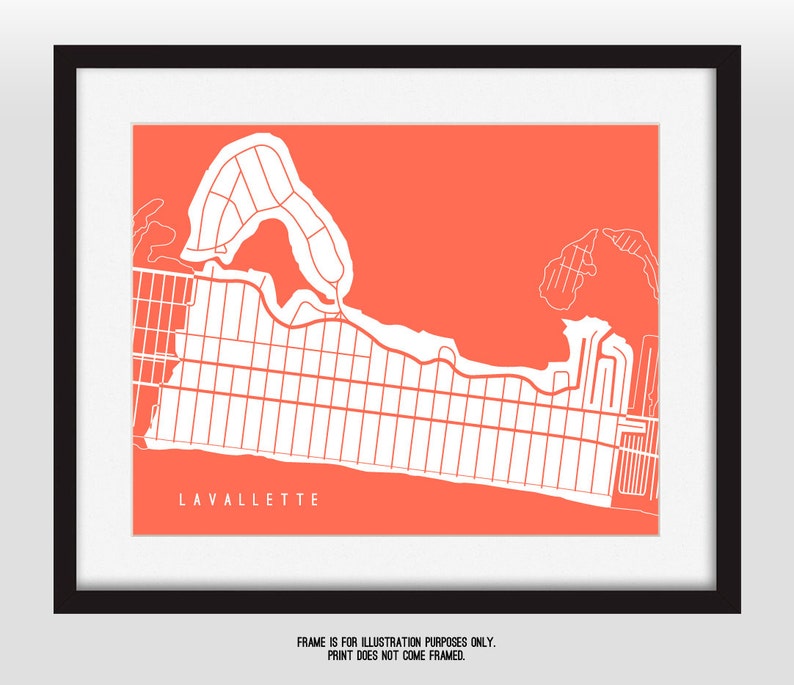 Lavallette NJ Map Art Print Your Choice of Size & Color - Etsy