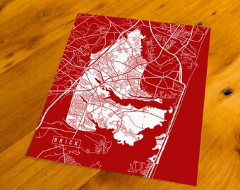 Avalon NJ Map Art Print Your Choice of Size & Color | Etsy