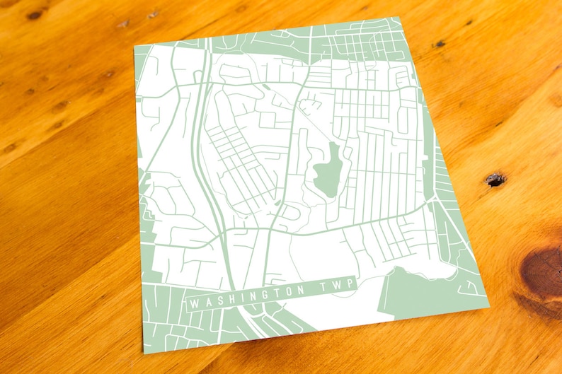 Washington Township NJ Map Art Print Your Choice of Size - Etsy