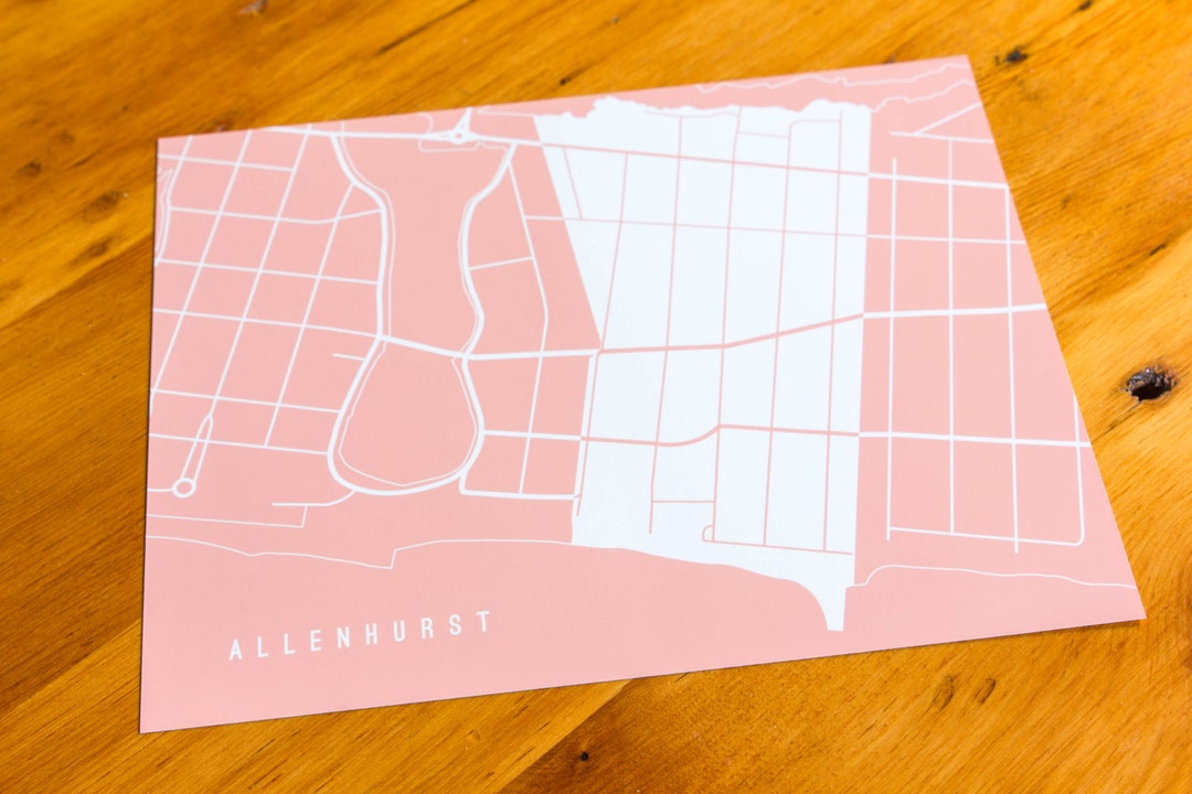 Allenhurst, NJ Map Art Print Your Choice of Size & Color - Etsy