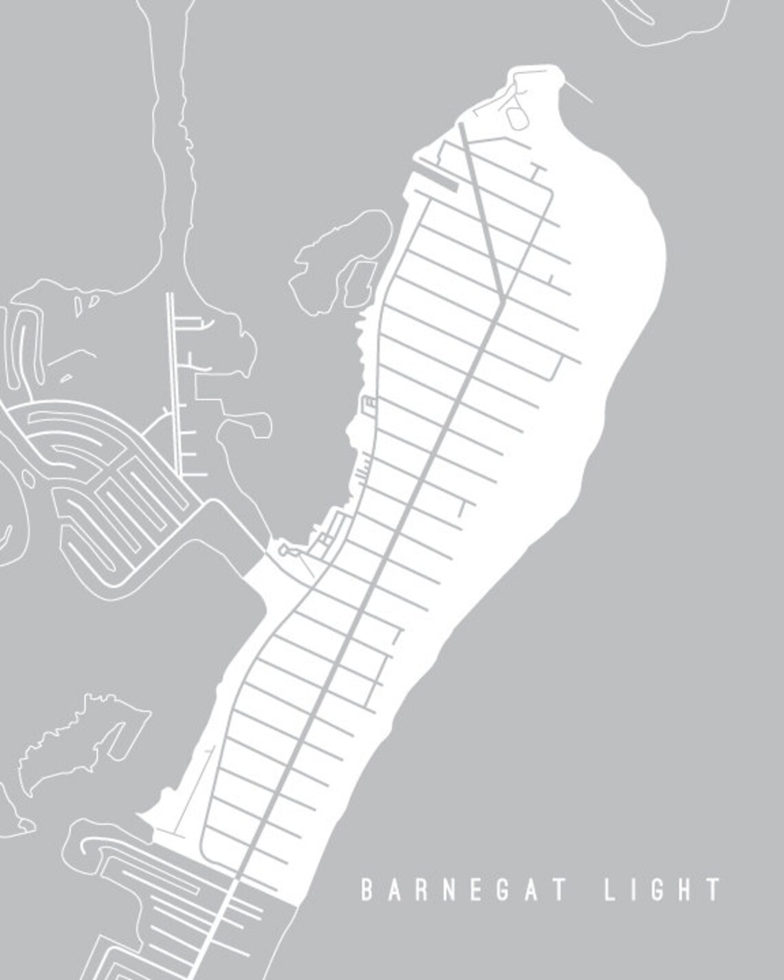 Barnegat Light NJ Map Art Print Your Choice of Size & - Etsy