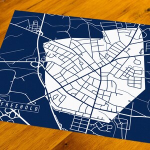 Freehold, NJ - Map Art Print - Your Choice of Size & Color! - Etsy